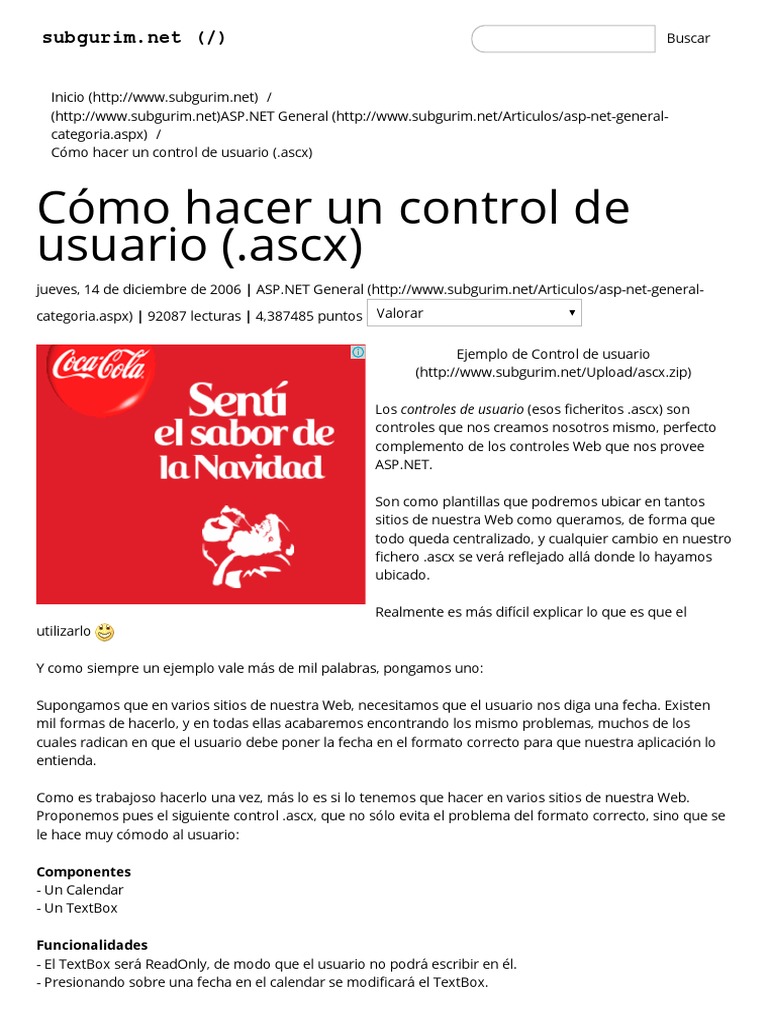 Crear Control de Usuario | PDF | HTML | Red mundial