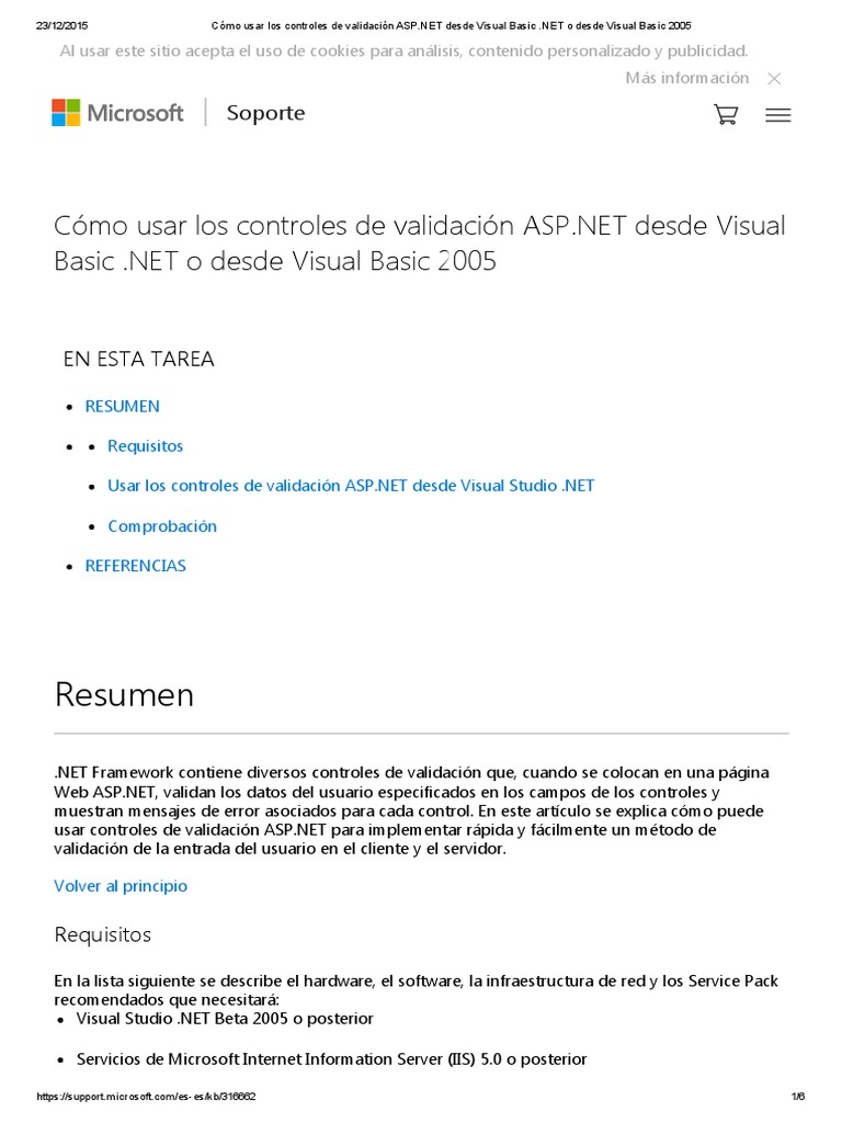 Cómo Usar Los Controles de Validación ASP - Net Desde Visual Basic | PDF | Microsoft Visual ...