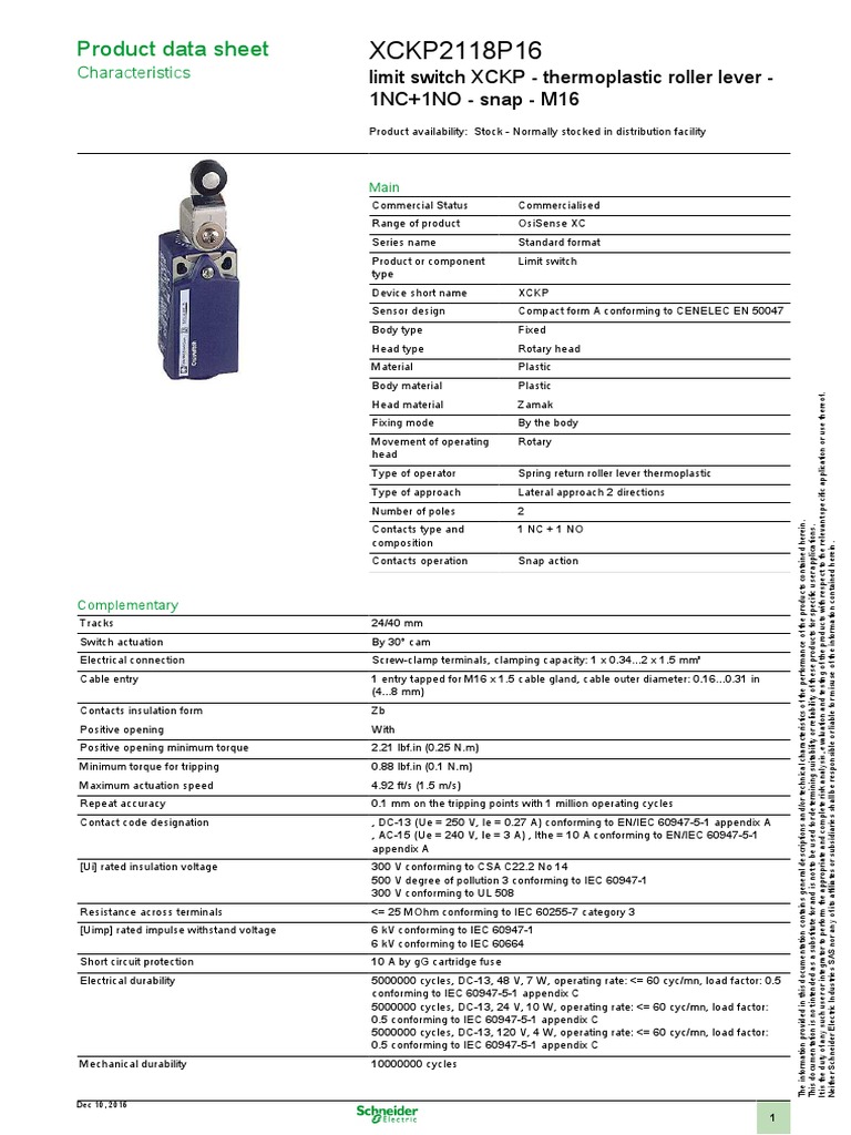 Osisense XC Xckp2118p16 | PDF | Switch | International Electrotechnical ...