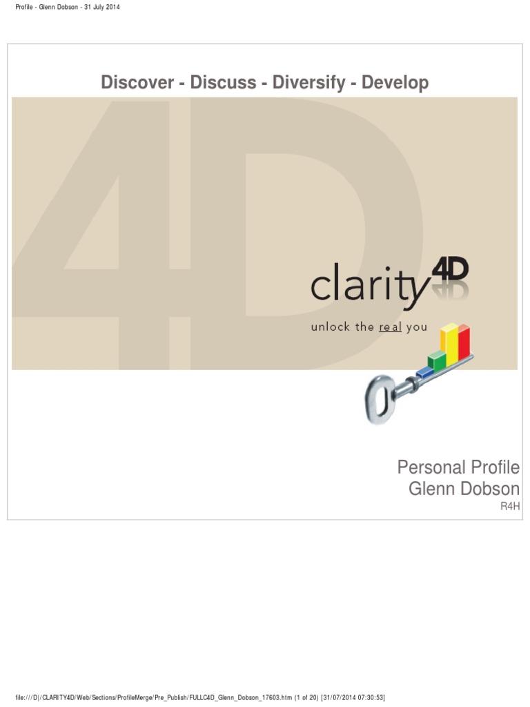 Sample Report For Clarity 4 D | PDF | Creativity | Personality Type
