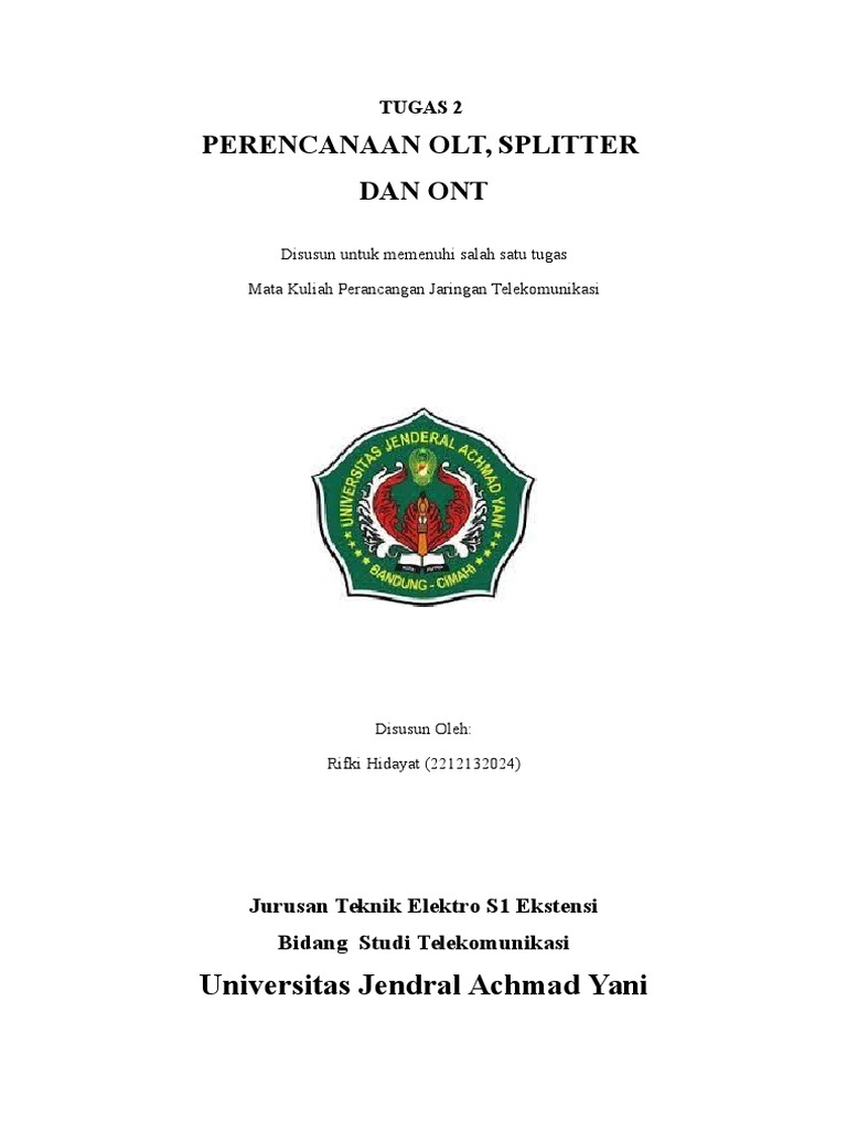 Tugas 2 Olt Splitter Ont | PDF