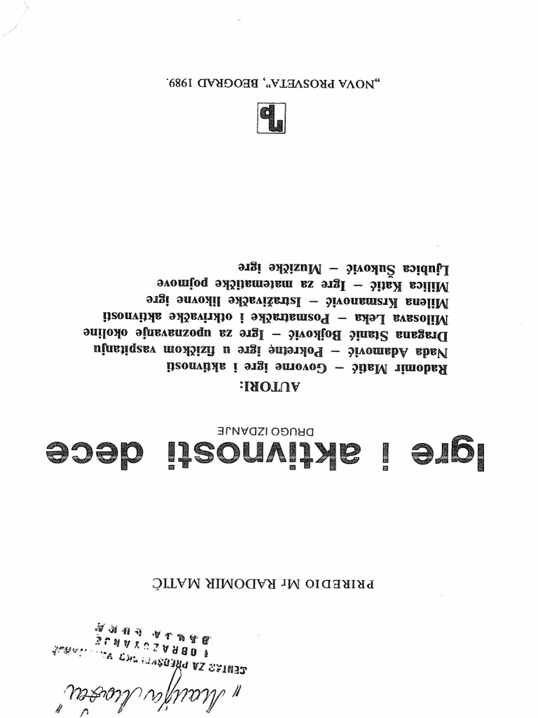 IGRE I AKTIVNOSTI DECE Matic Adamovic Krsmanovic PDF | PDF