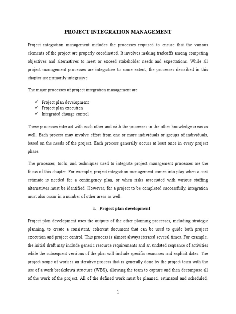 Project Integration Management | PDF | Project Management | Systems Science