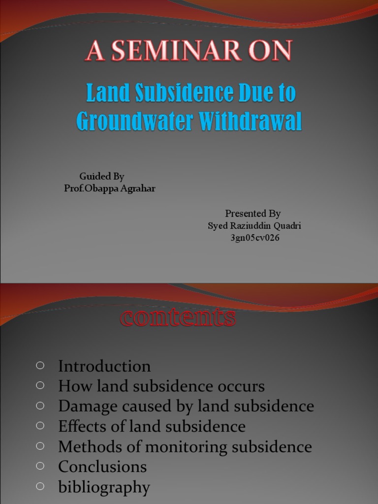 Understanding Land Subsidence and Monitoring Methods | PDF ...