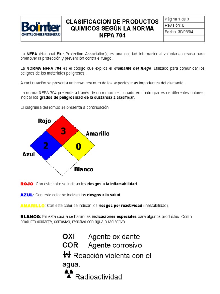 Claificacion Materiales Nfpa Nfpa Rev A | PDF | Material explosivo ...