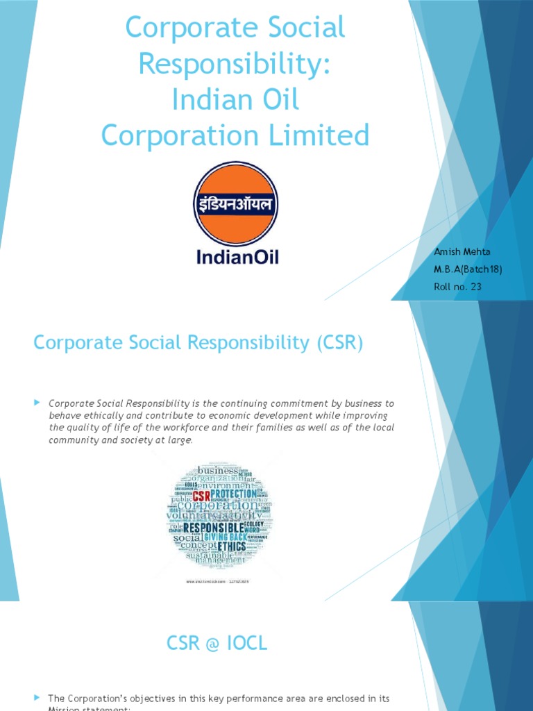 CSR at IOCL | PDF | Corporate Social Responsibility | Business