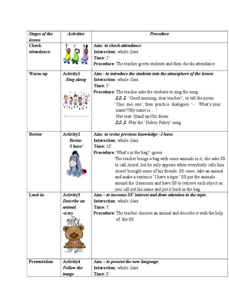 Stages of The Lesson Activities Procedure | PDF | Lesson Plan ...