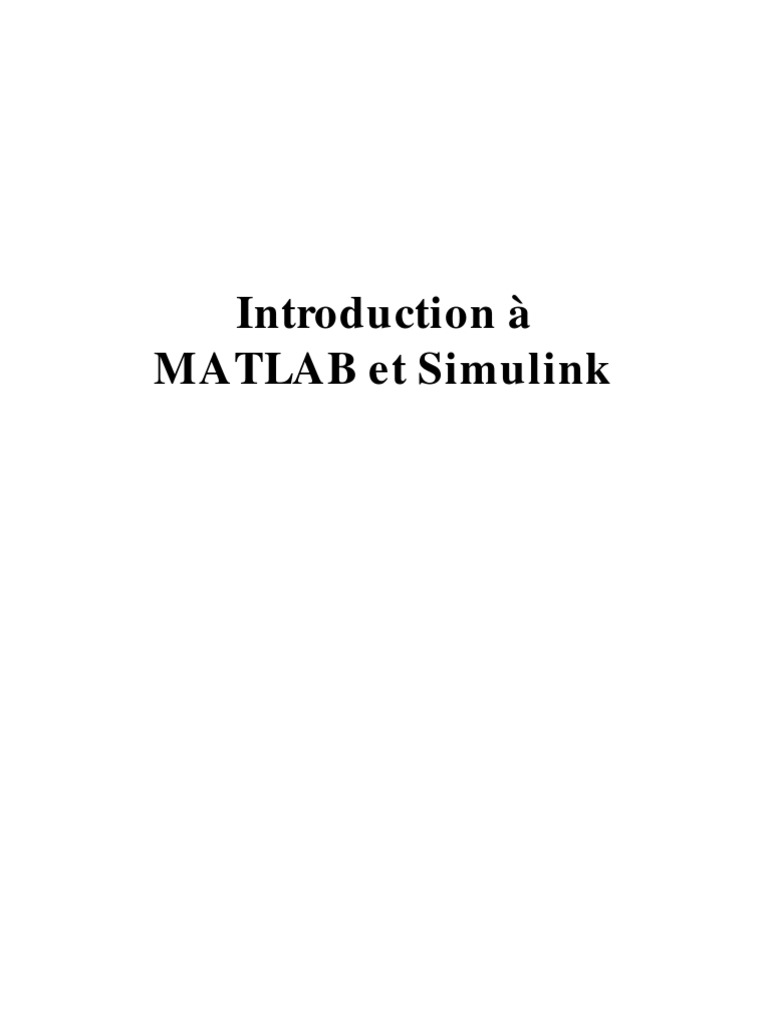 Intromatlab Et Smul | PDF | MATLAB | Matrice (Mathématiques)
