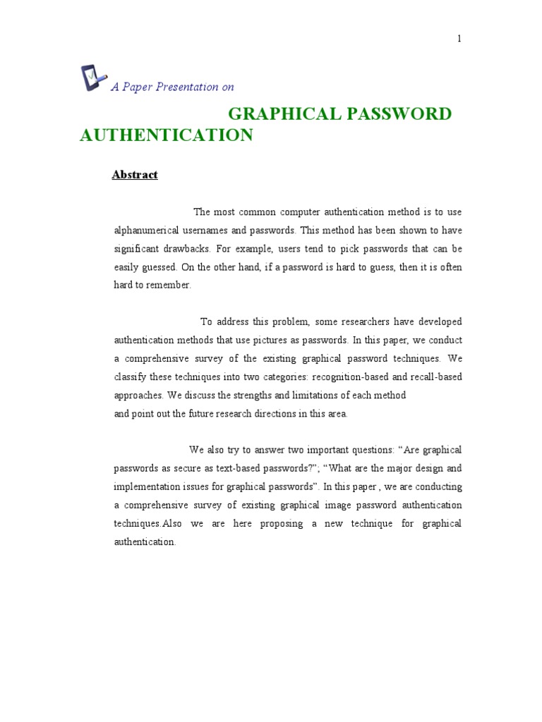 Graphical Password Authentication | PDF | Password | Authentication
