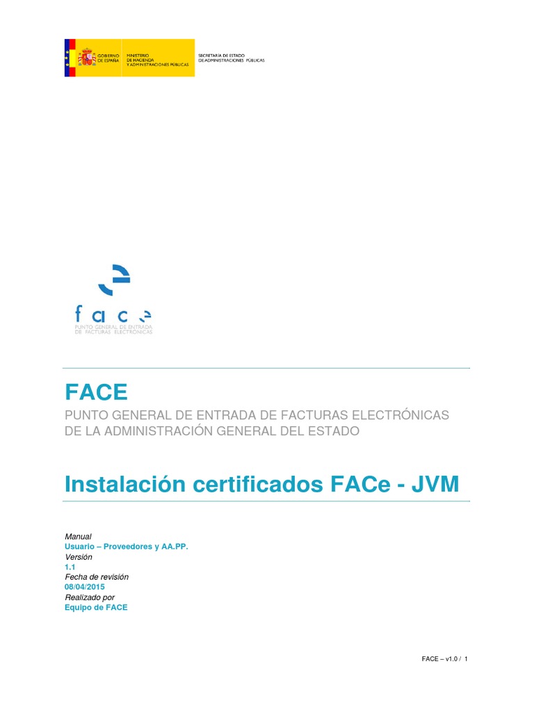 Instalacion Certificados FACe en JVM | PDF | máquina virtual de Java | Java (lenguaje de ...