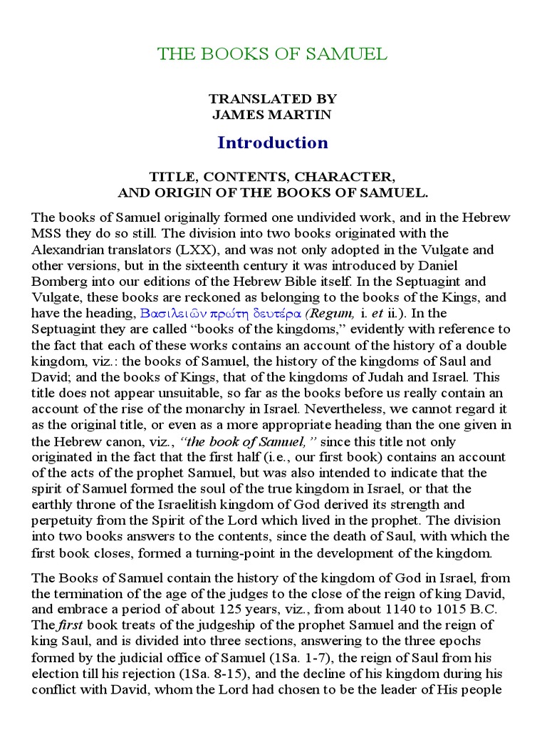 Commentary On 1 Samuel by CF Keil | PDF | Samuel | Books Of Samuel