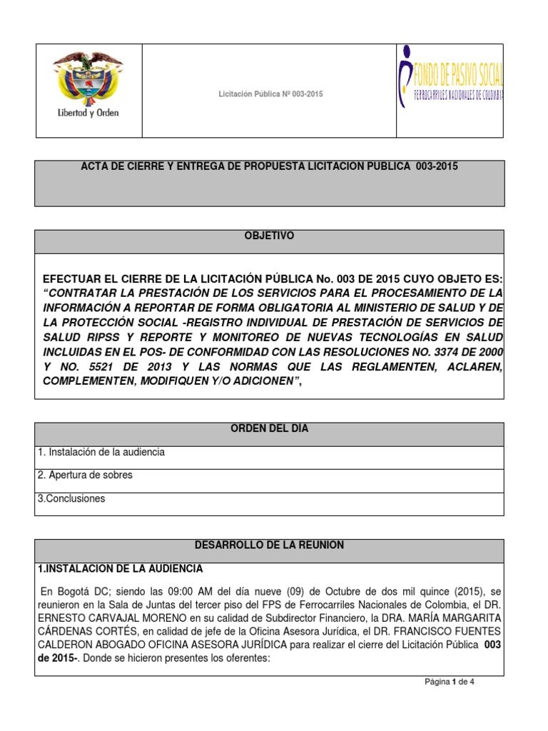 Acta de Cierre y Entrega de Propuesta FPS Acta de Cierre y Entrega de Propuesta FPS