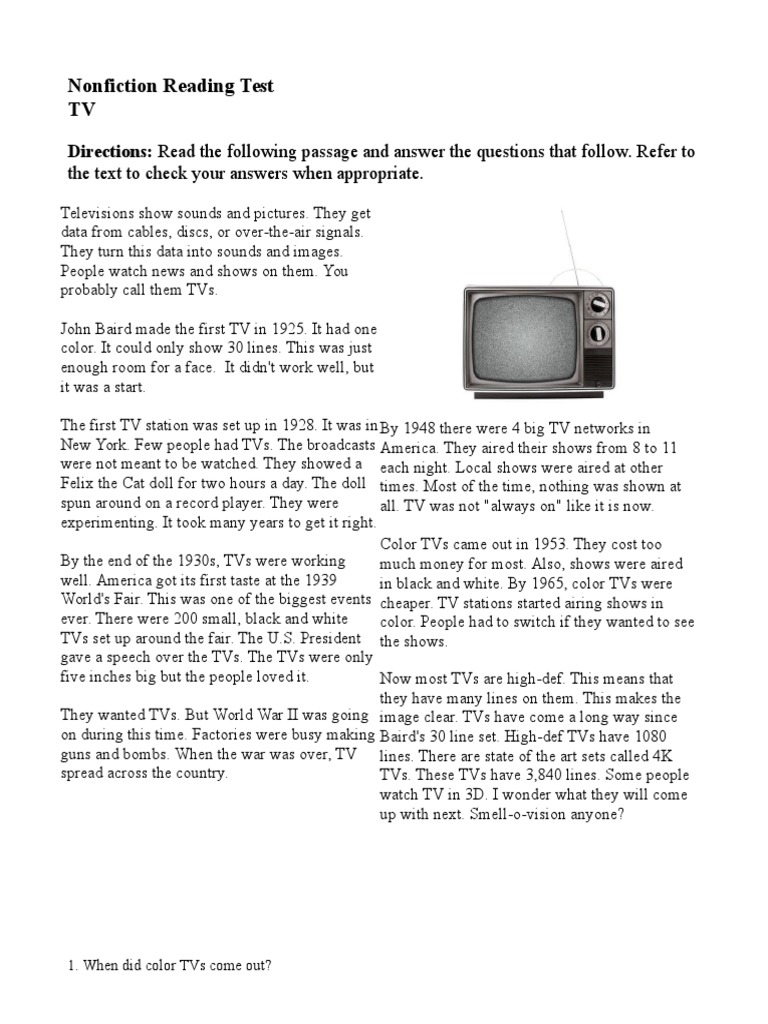 TV History for Students | PDF | Television | Broadcasting