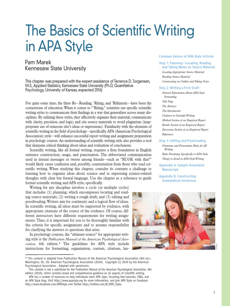 Scientific Writing in APA Style | PDF | Career & Growth | Language Arts ...