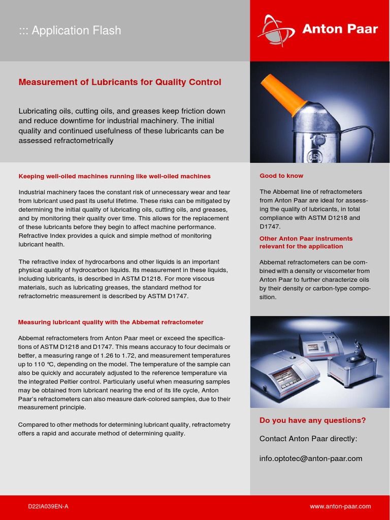 Lubricant Quality Measurement Guide | PDF