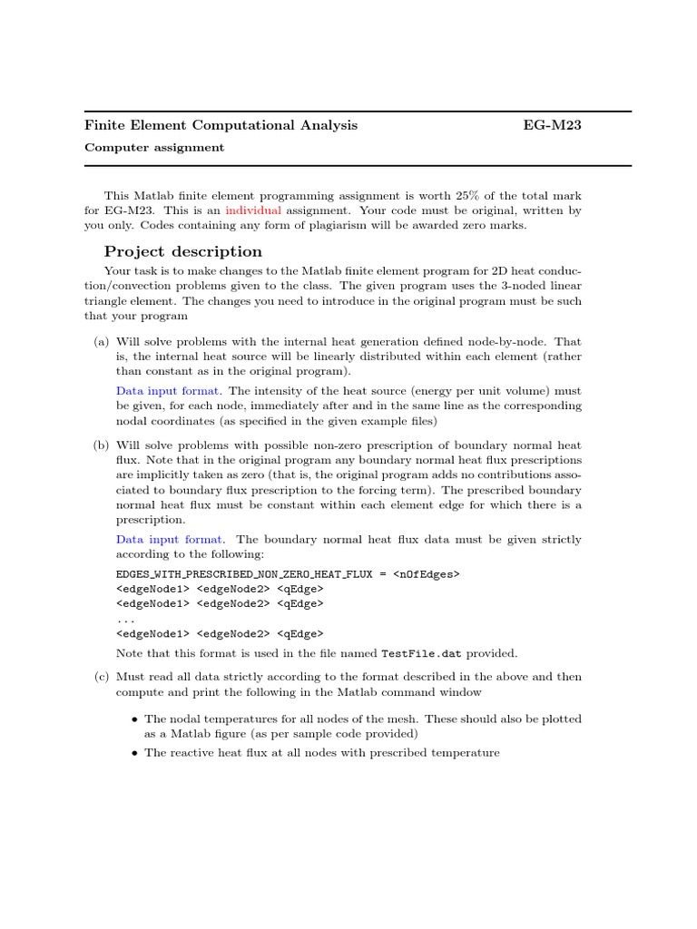 Finite Element Assignment Download Free Pdf Finite Element Method 7754