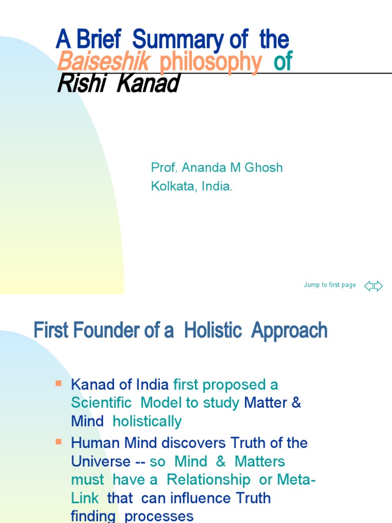 BaiseshiK Philosophy of Rishi Kanad | PDF | Mind | Holism