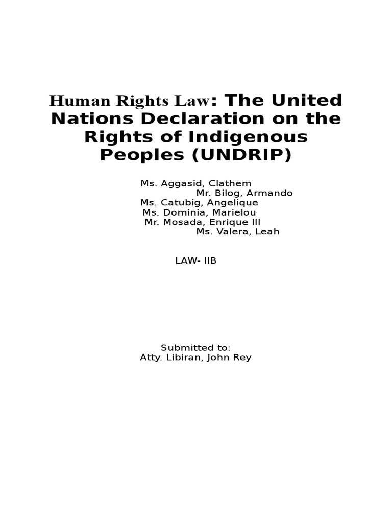 UNDRIP | PDF | Indigenous Peoples | Human Rights