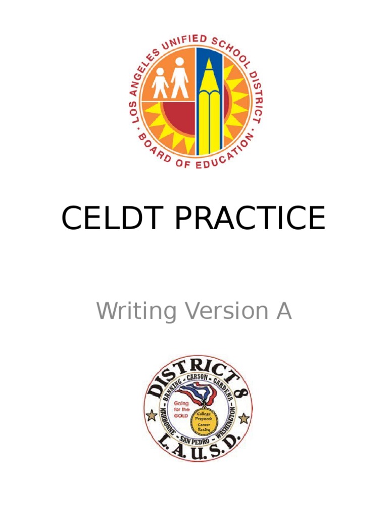 CELDT Writing Practice Test | PDF | Question | Multiple Choice
