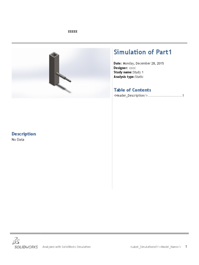 Simulation Report Template | PDF | Strength Of Materials | Elasticity ...