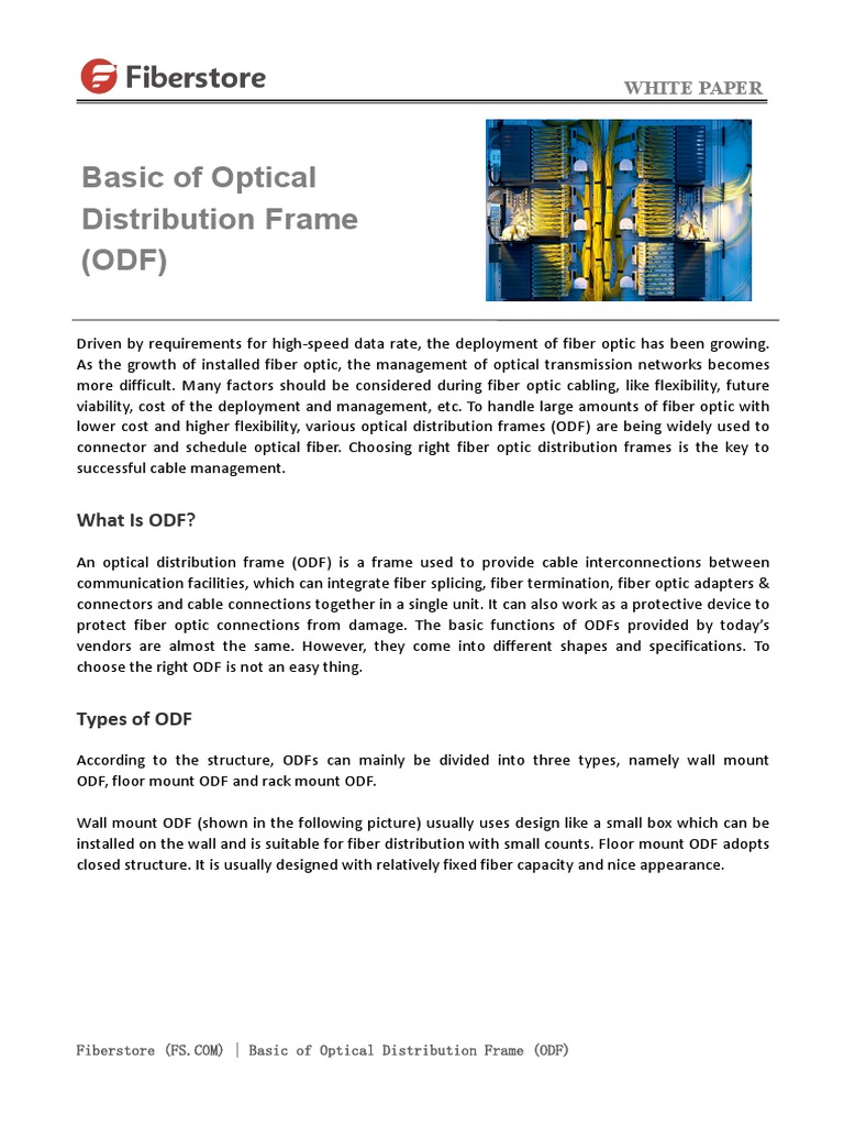 Basic of Optical Distribution Frame (ODF) | PDF | Optical Fiber ...