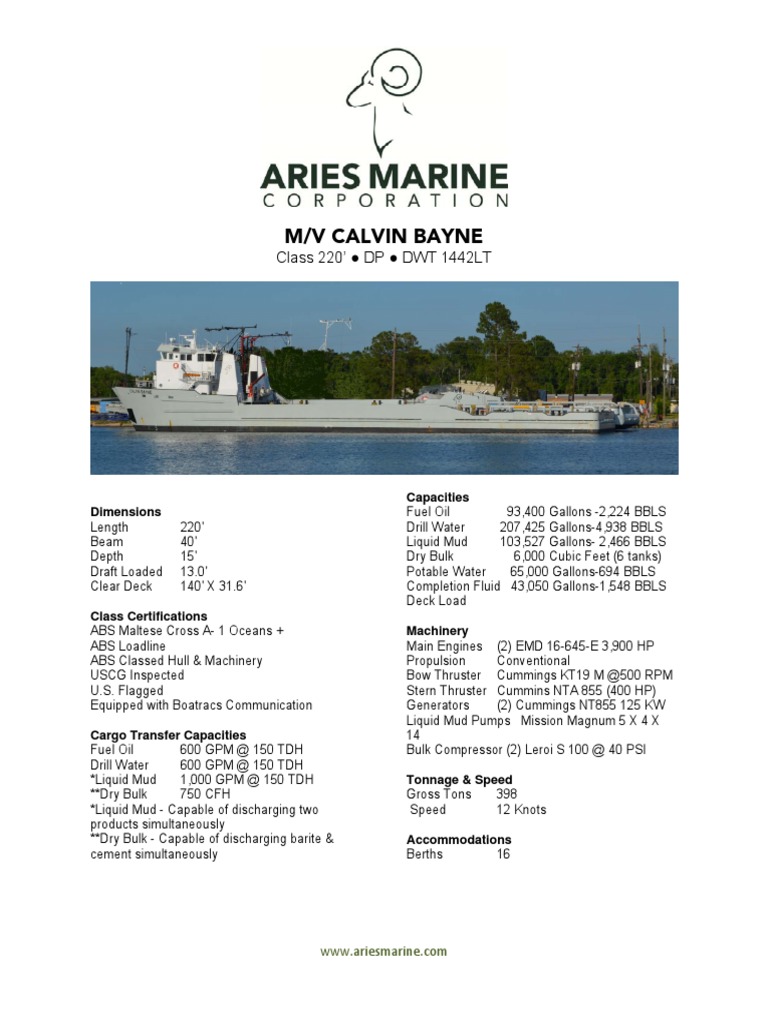 220 Class Calvin Bayne Specs | PDF