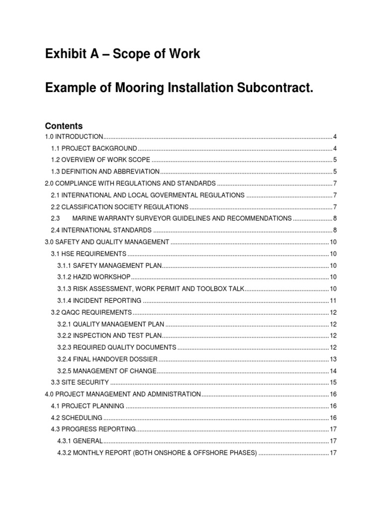 Offshore Installation Scope of Work | PDF | General Contractor | Risk