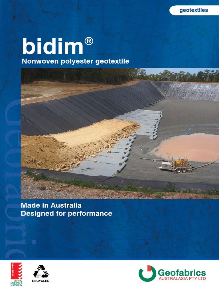 Bidim | PDF | Drainage | Nonwoven Fabric