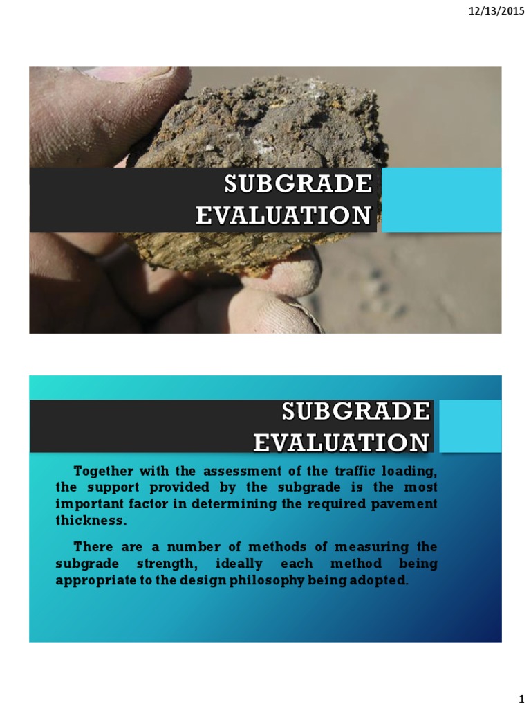 Subgrade Evaluation | PDF | Road Surface | Soil