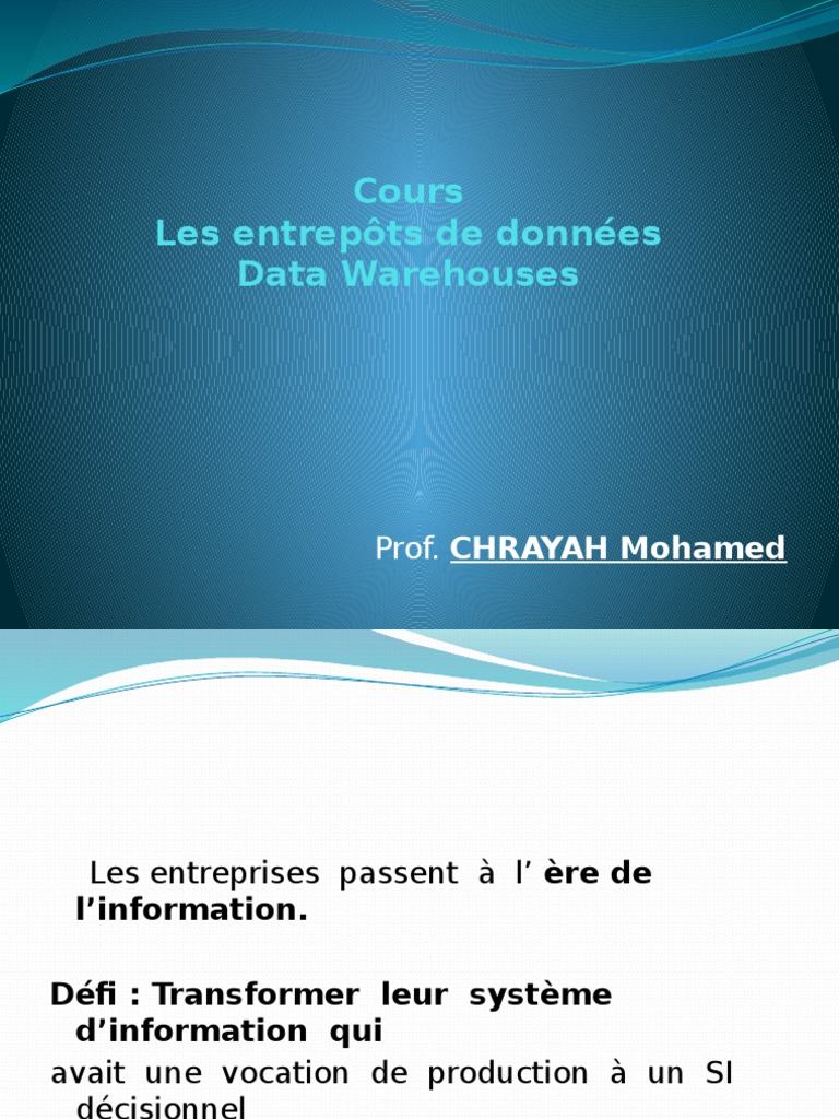 Les Entrepôts de Données | PDF | Entrepôt de données | Sodles