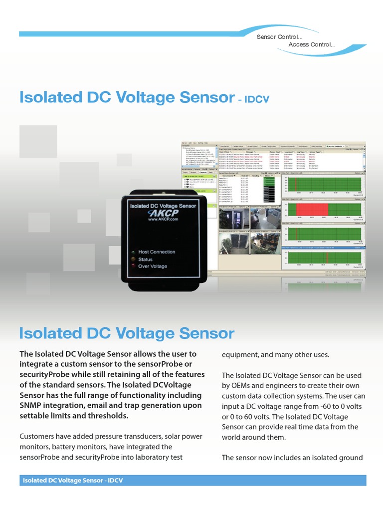 IDCV Isolated DC Voltage Sensor | PDF | Voltage | Sensor