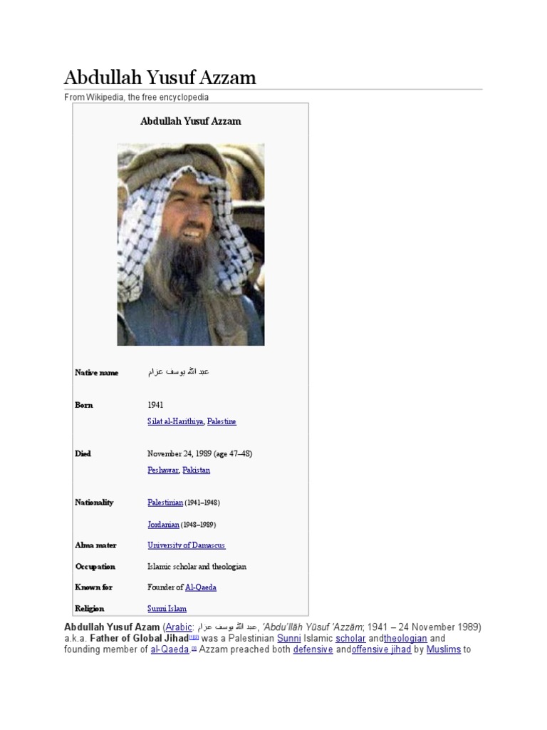 Abdullah Yusuf Azzam | PDF | Al Qaeda | World Politics