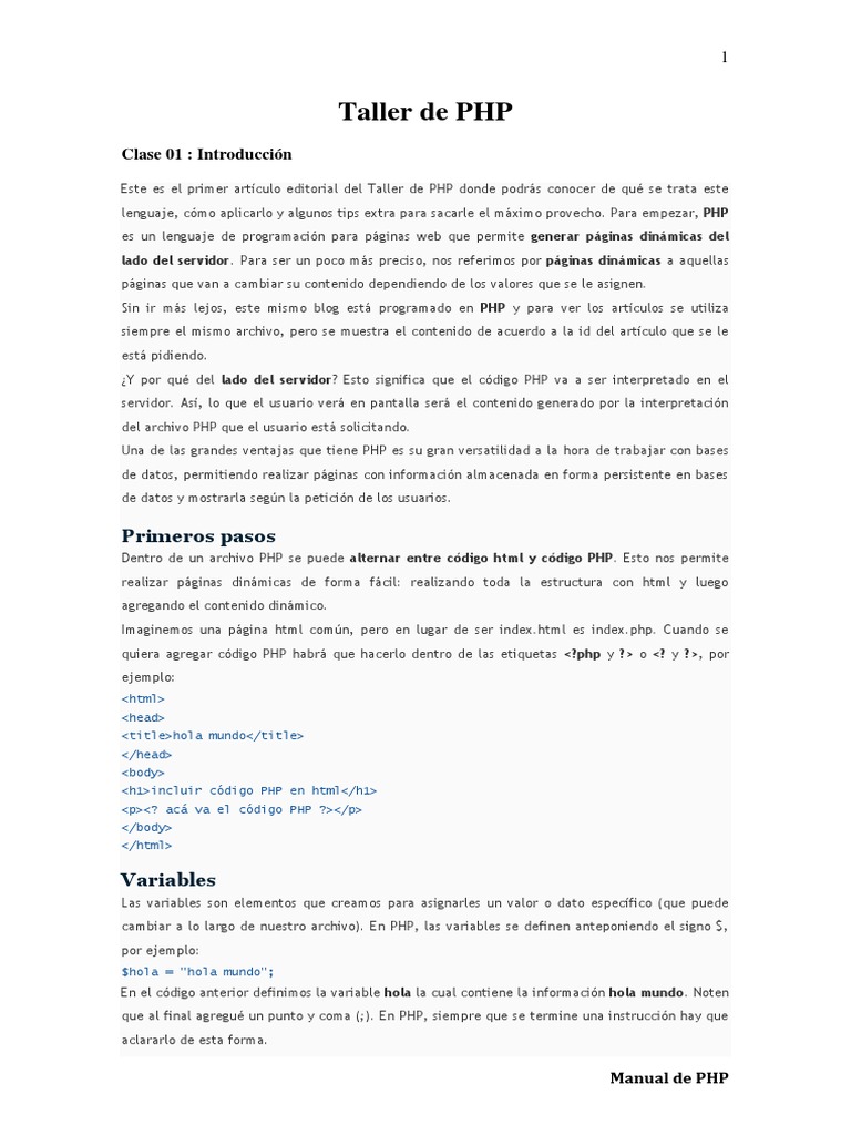 Taller de PHP | PDF | Cookie HTTP | Servidor web