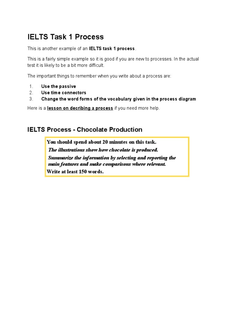 IELTS Task 1 Process | PDF | Cocoa Bean | Chocolate