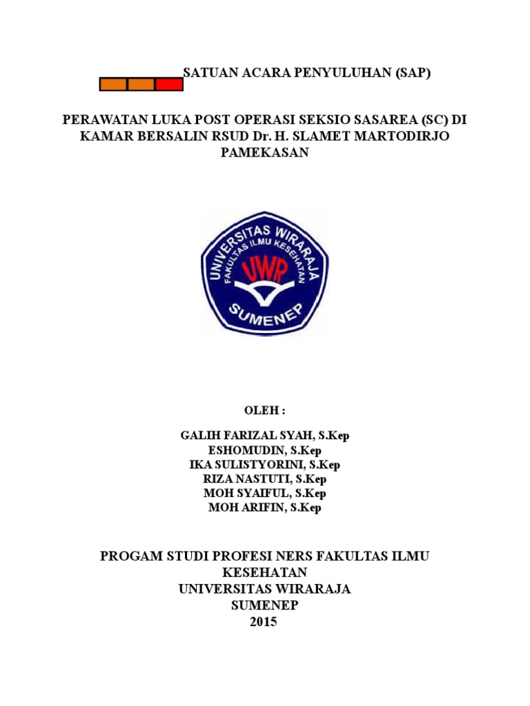 Sap Perawatan Luka Post Operasi SC | PDF