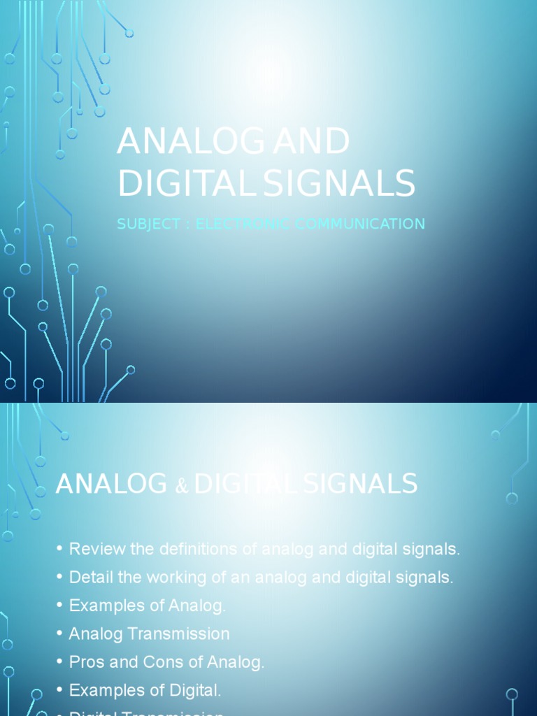 Analog and Digital Signals | PDF | Signal (Electrical Engineering ...