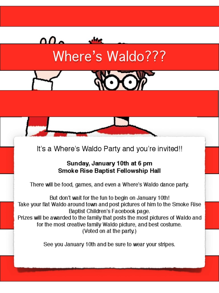 Where's Waldo Party Invitation | PDF | Poetry
