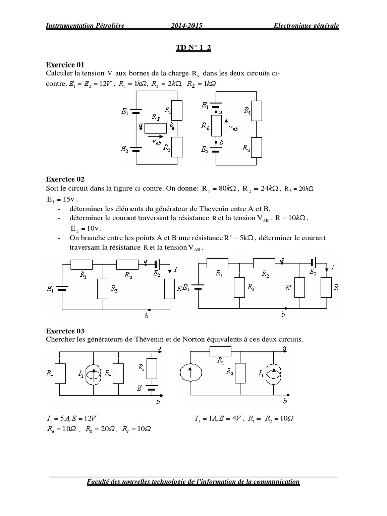 TD2 Electronique Générale | PDF