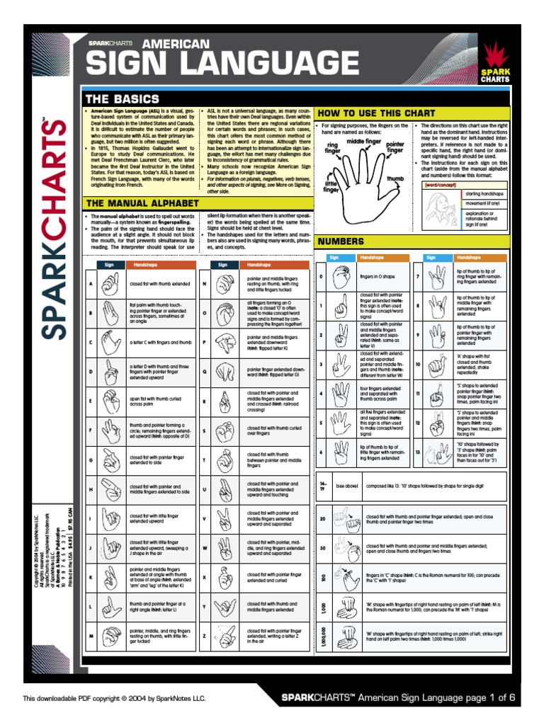 American Sign Language (Spark Charts) PDF | PDF