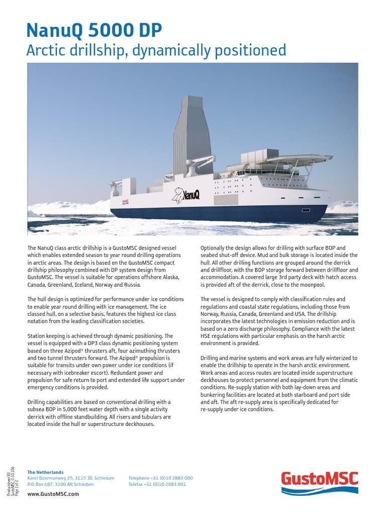 Nanuq 5000 DP: Arctic Drillship, Dynamically Positioned | PDF ...