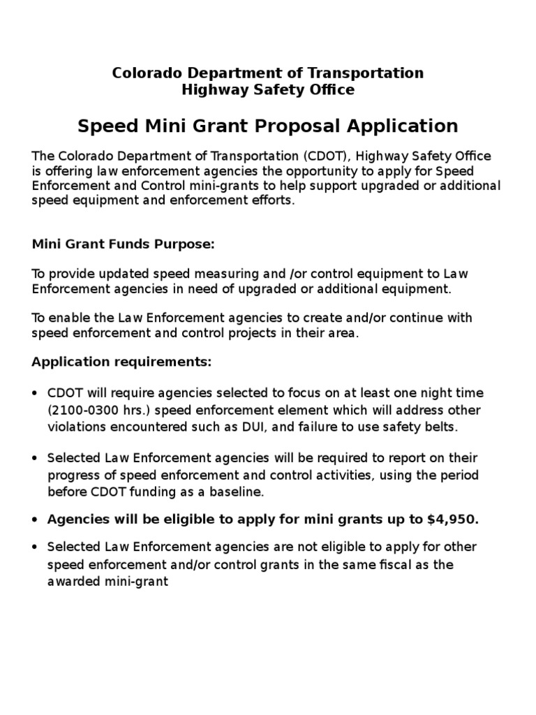 Speed Mini Grant Application | PDF | Rehabilitation Act Of 1973 ...