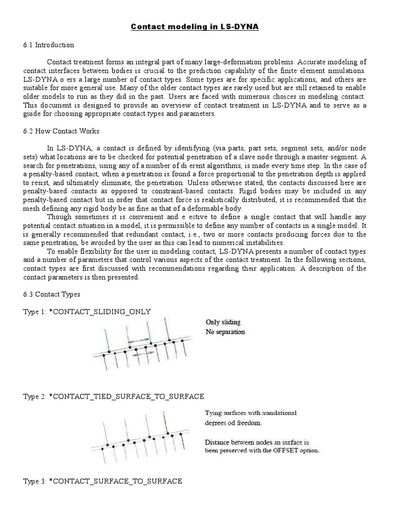 Contact Modelling in LSDYNA | PDF | Friction | Stress (Mechanics)