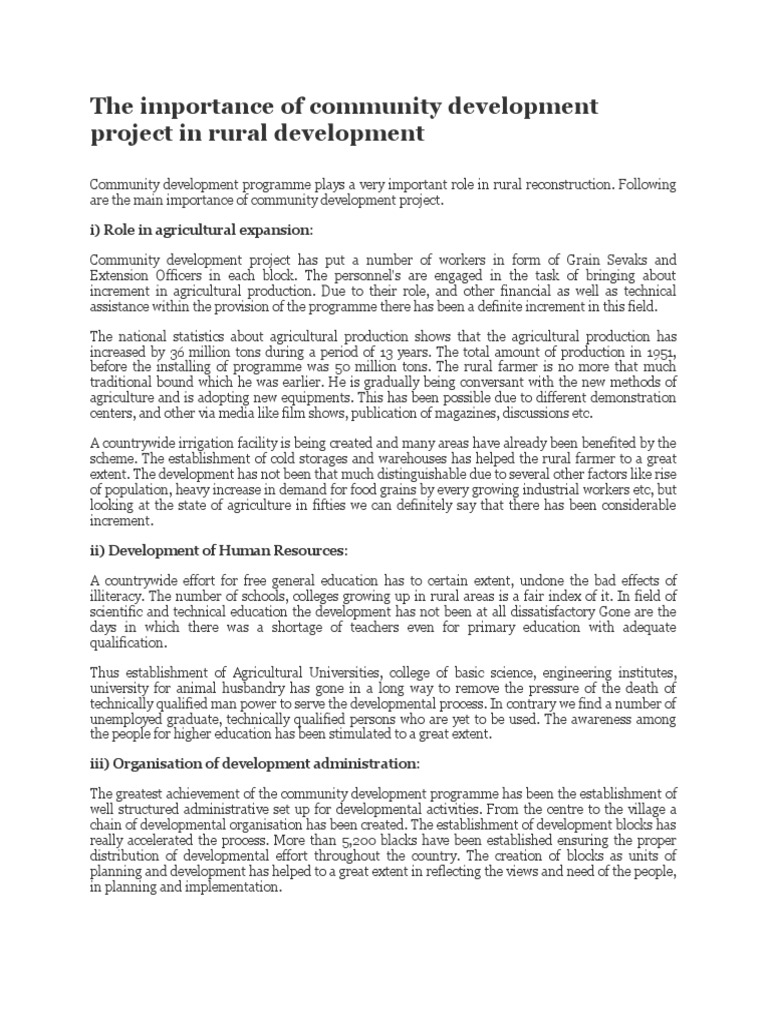 Rural Community Development Impact | PDF | Community Development ...