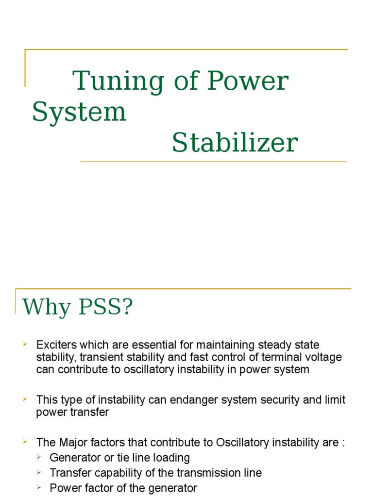 Tuning of Power System Stabilizer | PDF | Steady State | Electronic Filter