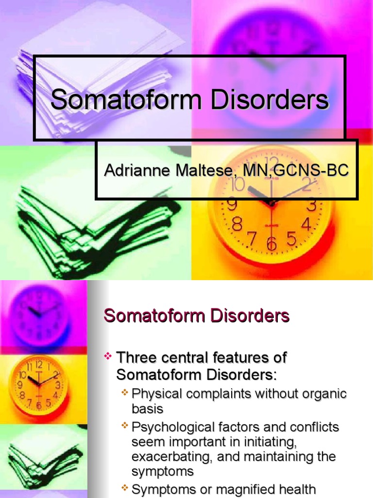 14 Somatoform Disorders.ppt | Mental Disorder | Dissociation (Psychology)