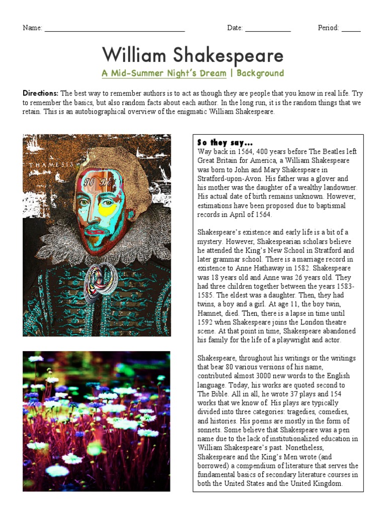 Shakespeare Bio | PDF