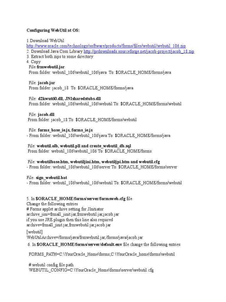 Configuring WebUtil at OS | PDF | Java (Programming Language) | Windows Registry