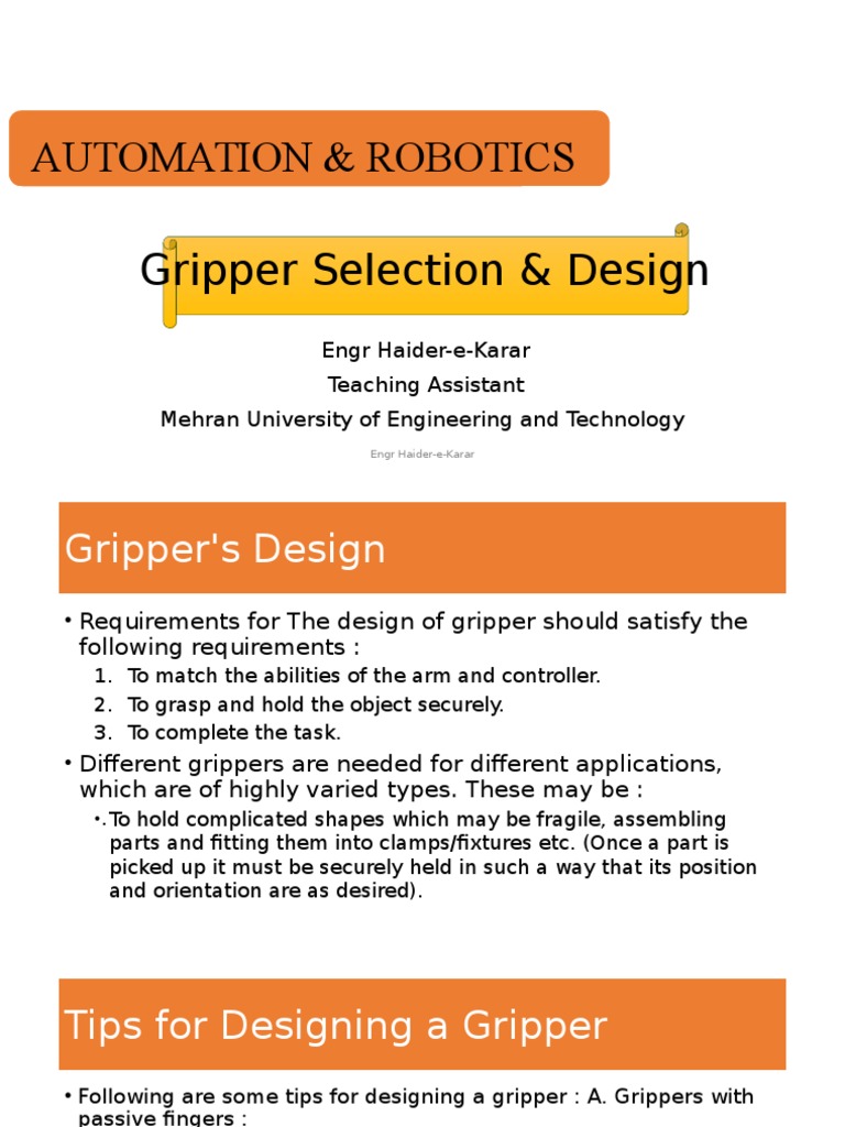 Robotic Gripper Design | PDF | Actuator | Robotics