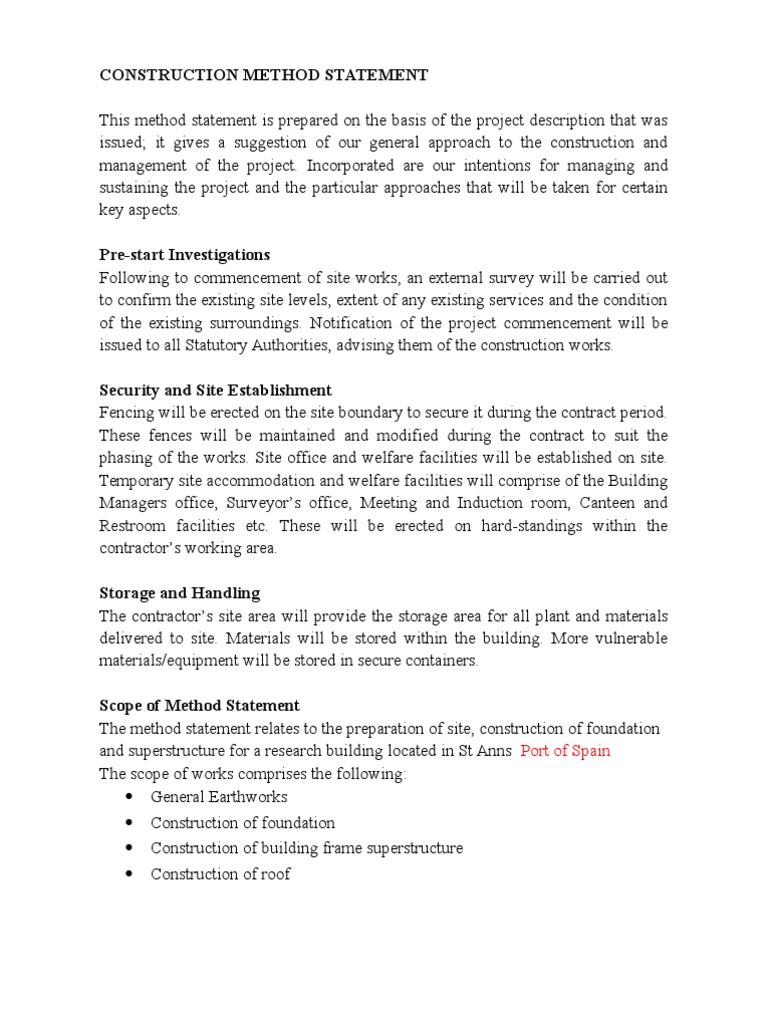 Construction Method Statement | PDF | Scaffolding | Wall
