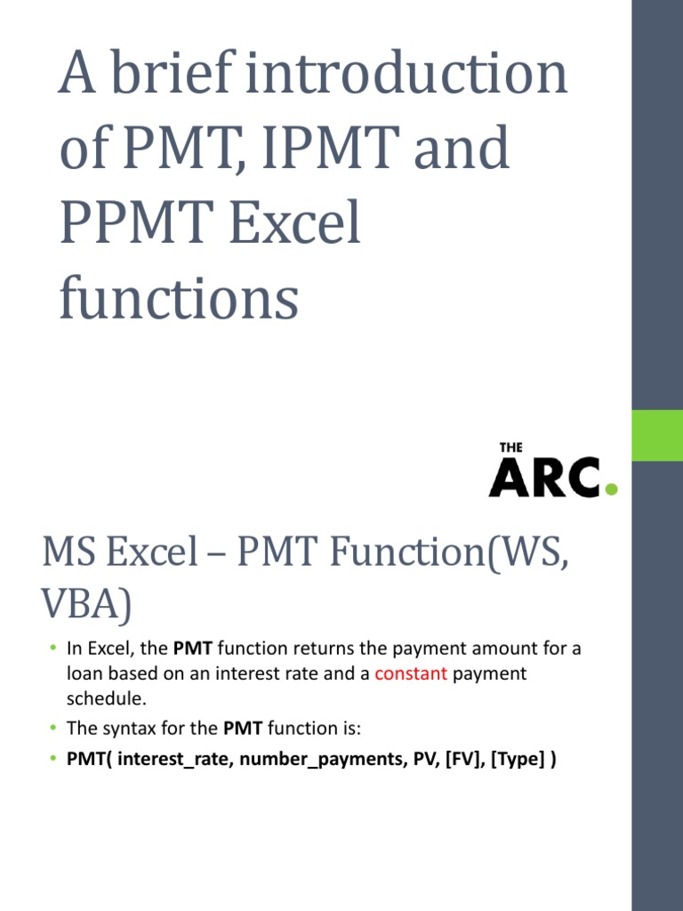PMT Ipmt PPMT | PDF | Interest | Present Value
